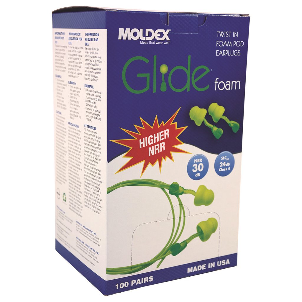 Moldex Glide® 6945 Foam No Roll Twist-In Earplugs – Corded 200 plugs/1 ...